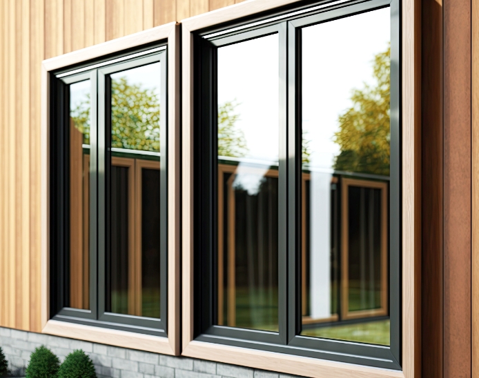 clean-modern-aluminium-windows-with-double-glazing-wooden-wall ...